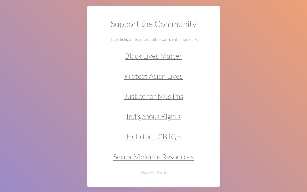 Links [helpthecommunity.carrd.co]